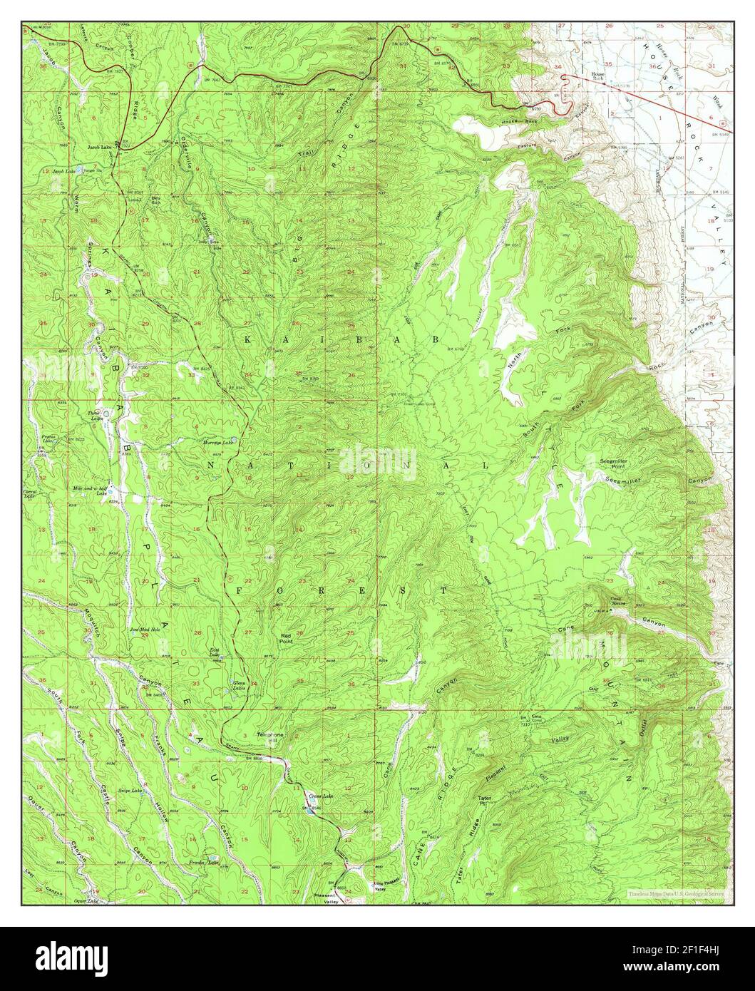 Jacobs Lake, Arizona, map 1953, 1:62500, United States of America by ...