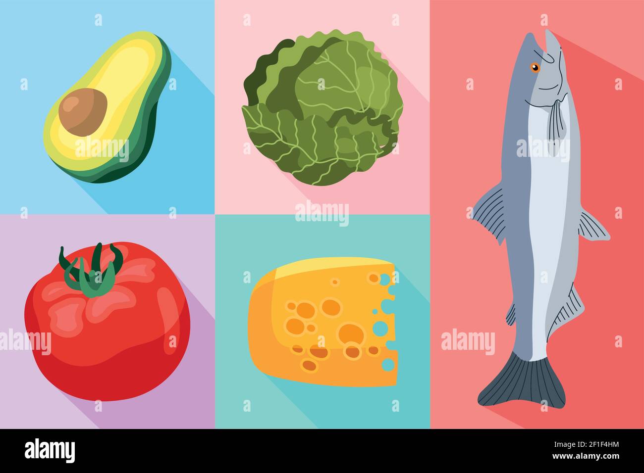 set of five healthy food Stock Vector Image & Art - Alamy