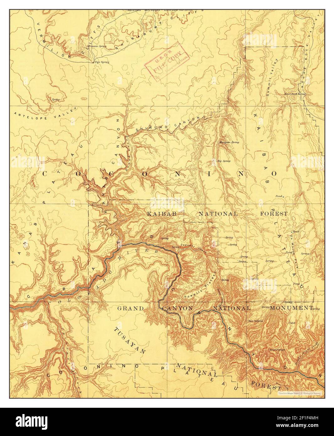 Kaibab, Arizona, map 1886, 1:250000, United States of America by ...