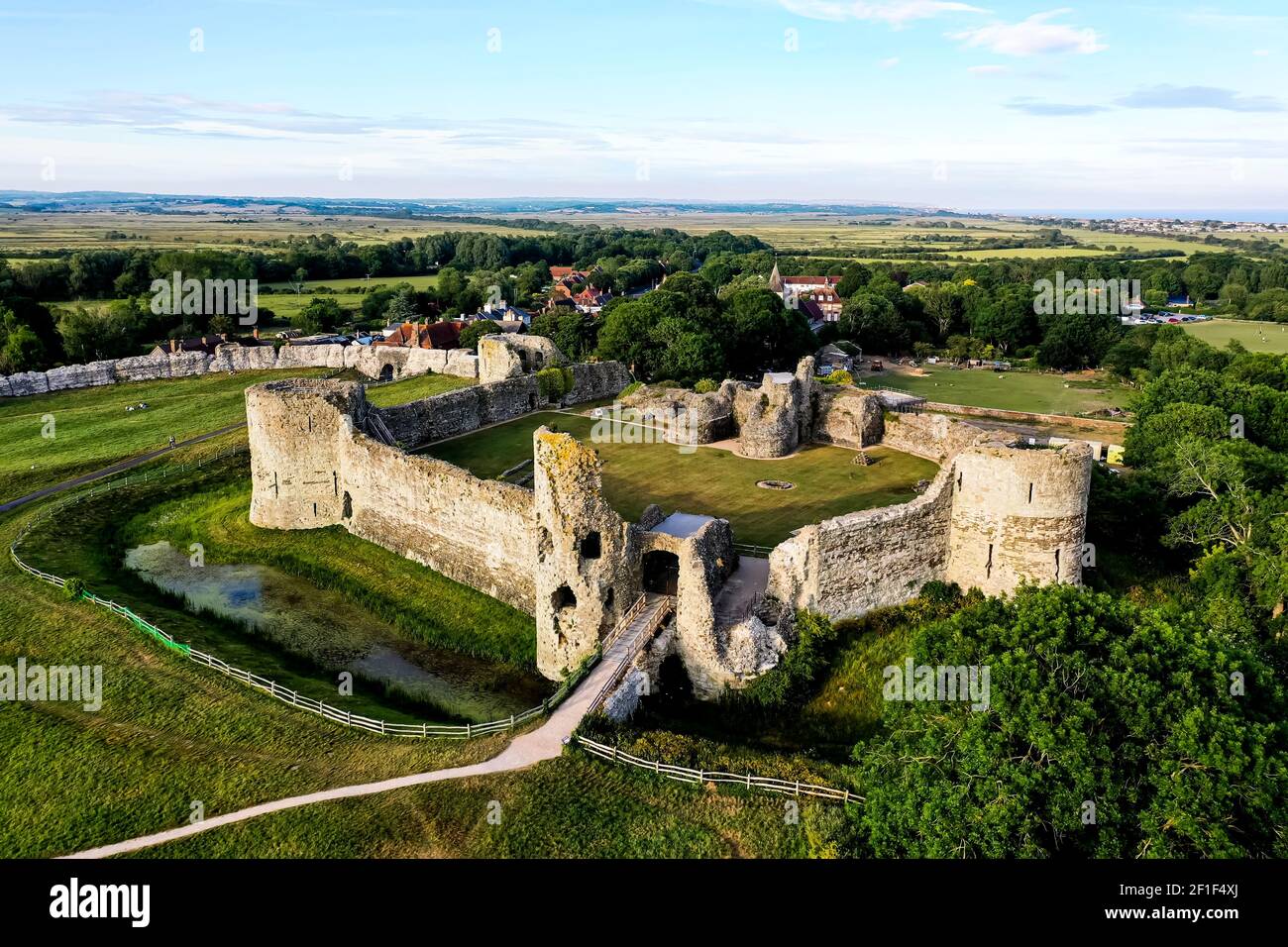 Pevensey castle aerial hi-res stock photography and images - Alamy