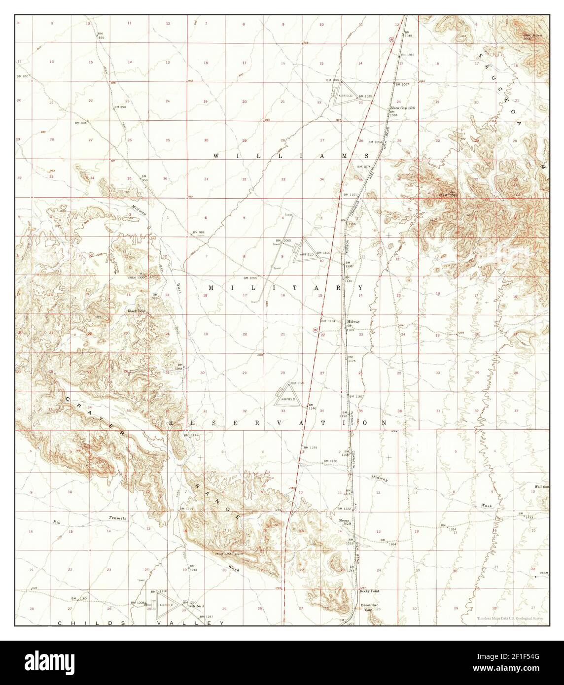 Midway, Arizona, map 1958, 1:62500, United States of America by ...