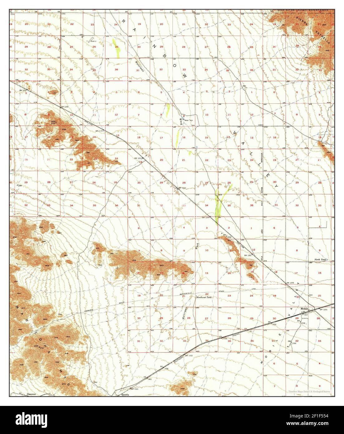 Mobile, Arizona, map 1951, 1:62500, United States of America by ...