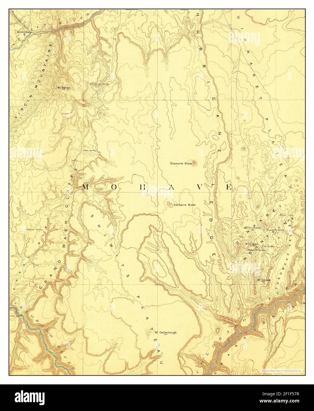 Mt Trumbull, Arizona, map 1892, 1:250000, United States of America by ...