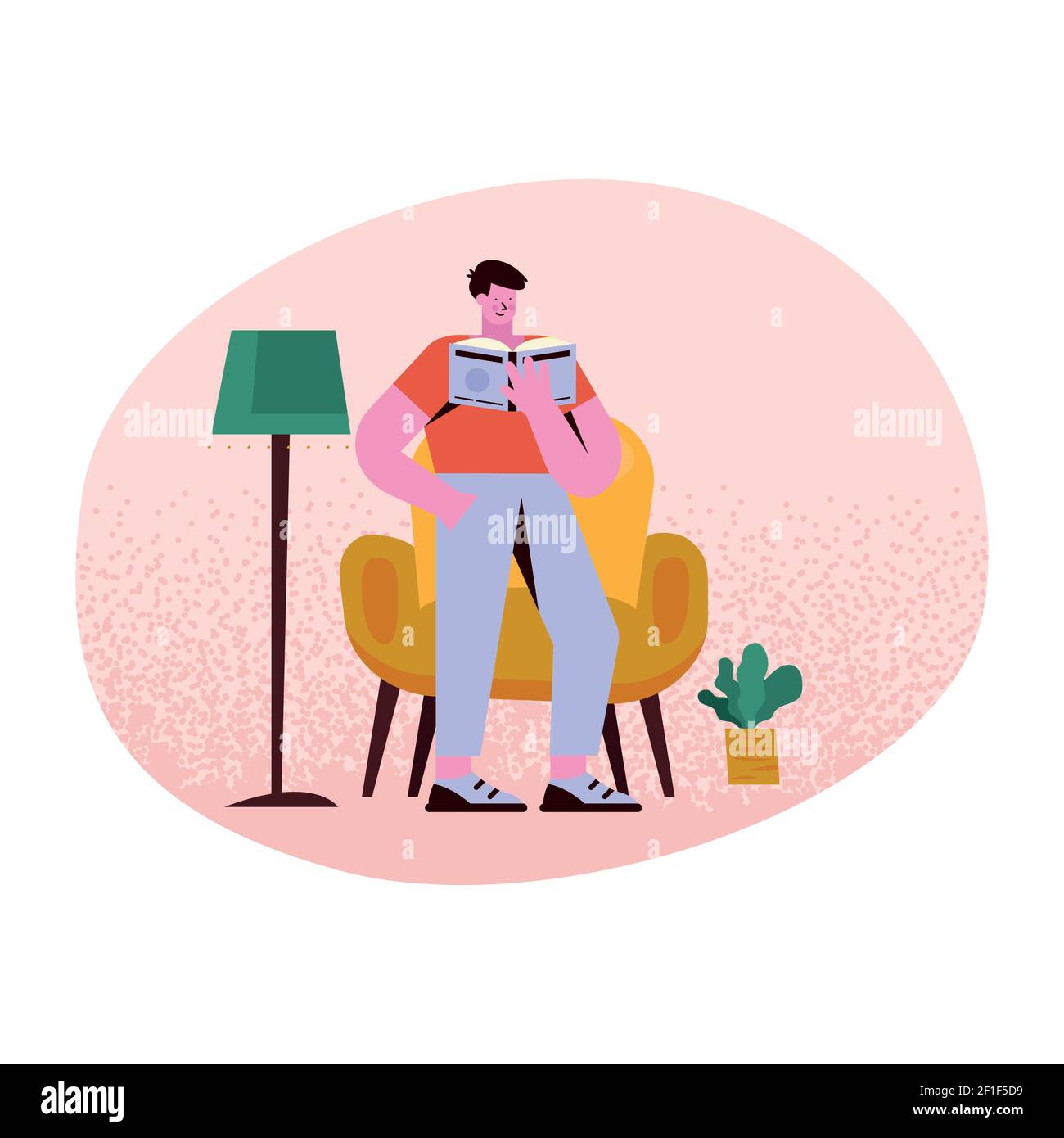 Boy reading in library Cut Out Stock Images & Pictures - Alamy