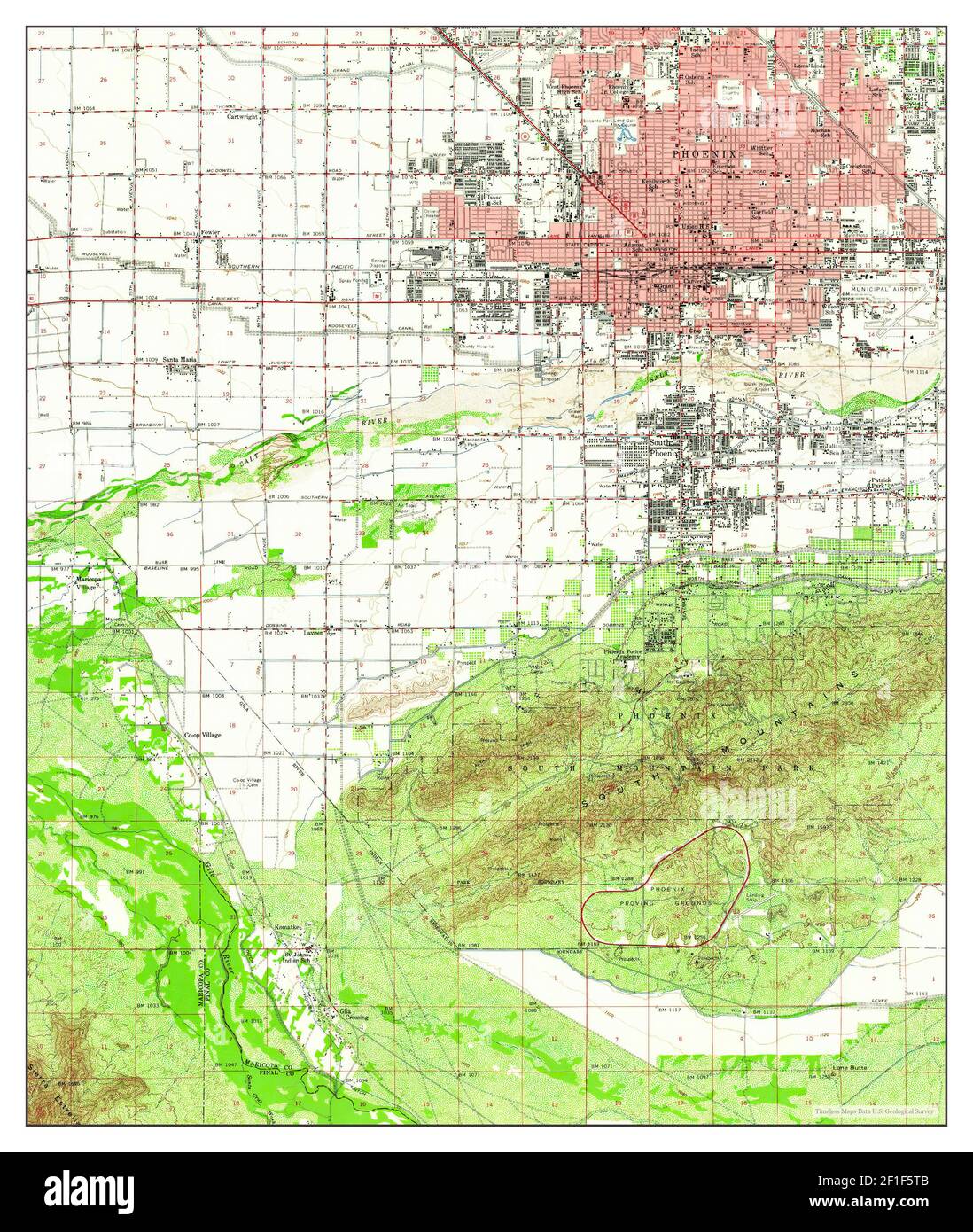 Phoenix, Arizona, map 1952, 1:62500, United States of America by ...