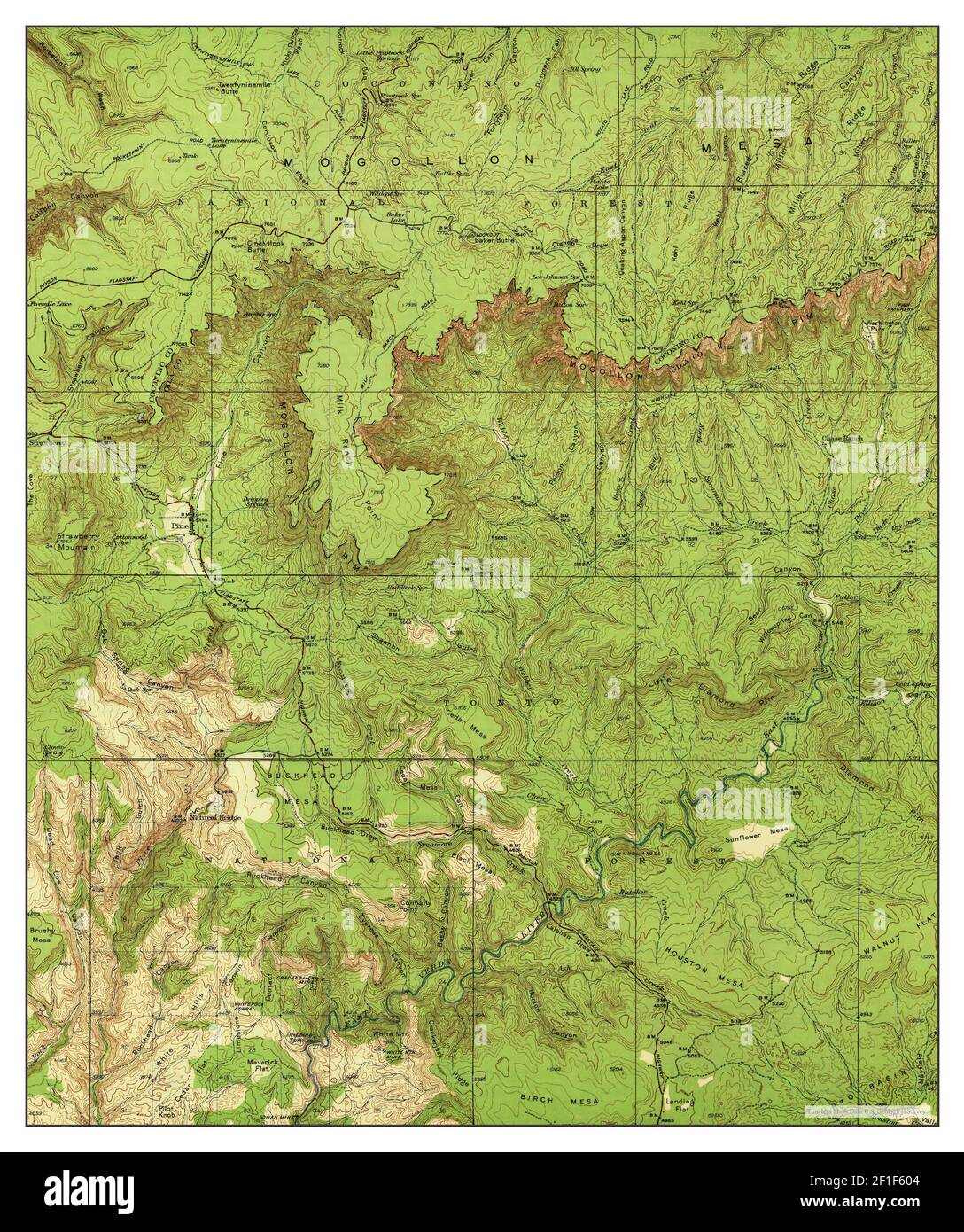Pine, Arizona, map 1940, 1:62500, United States of America by Timeless ...