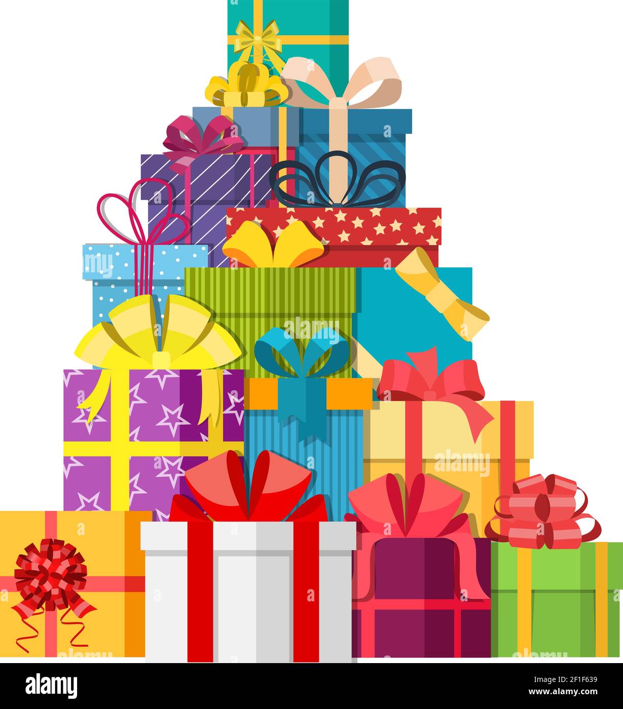 Big pile of colorful wrapped gift boxes Stock Vector Image & Art - Alamy