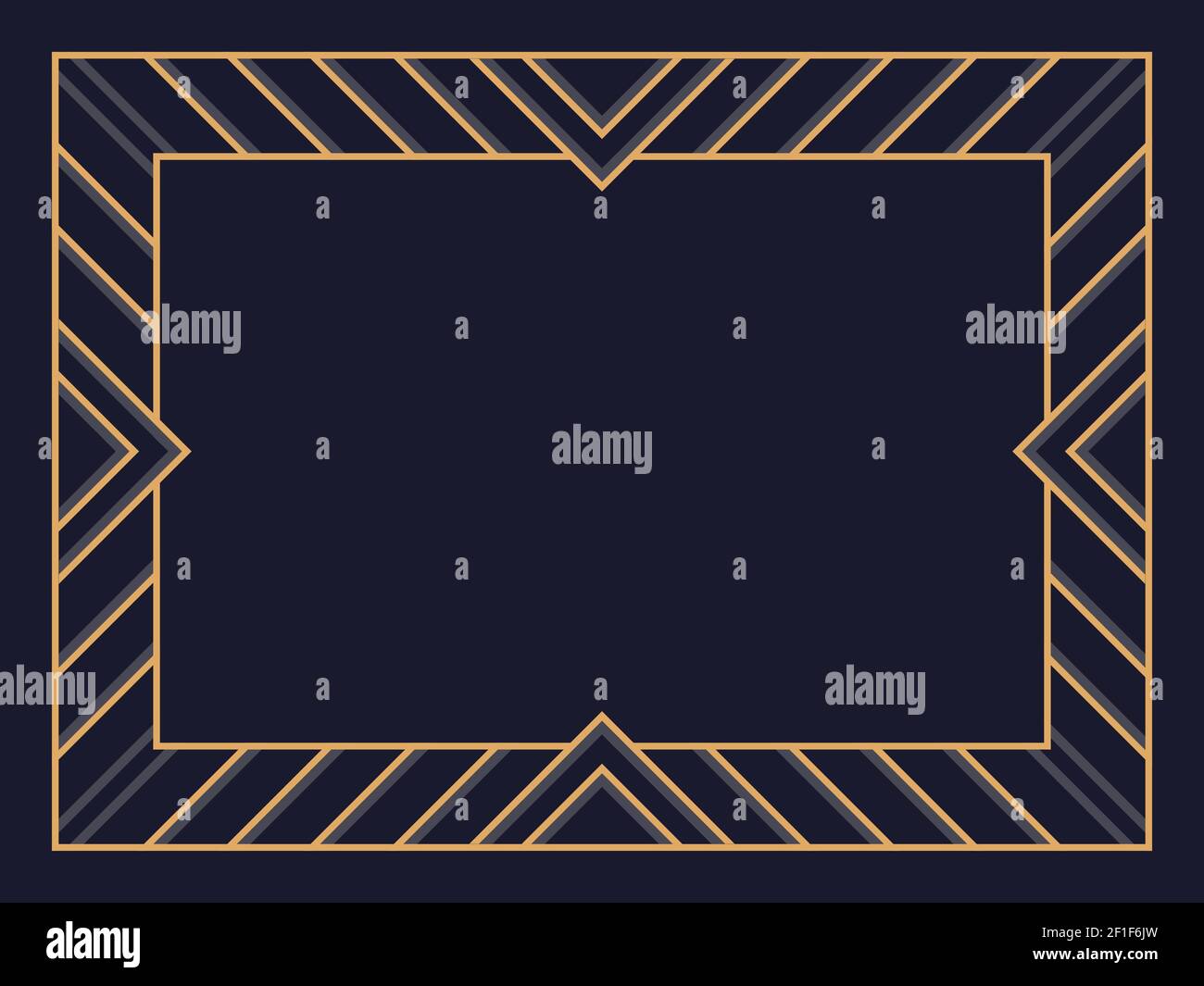Art deco frame. Vintage linear border. Design a template for ...
