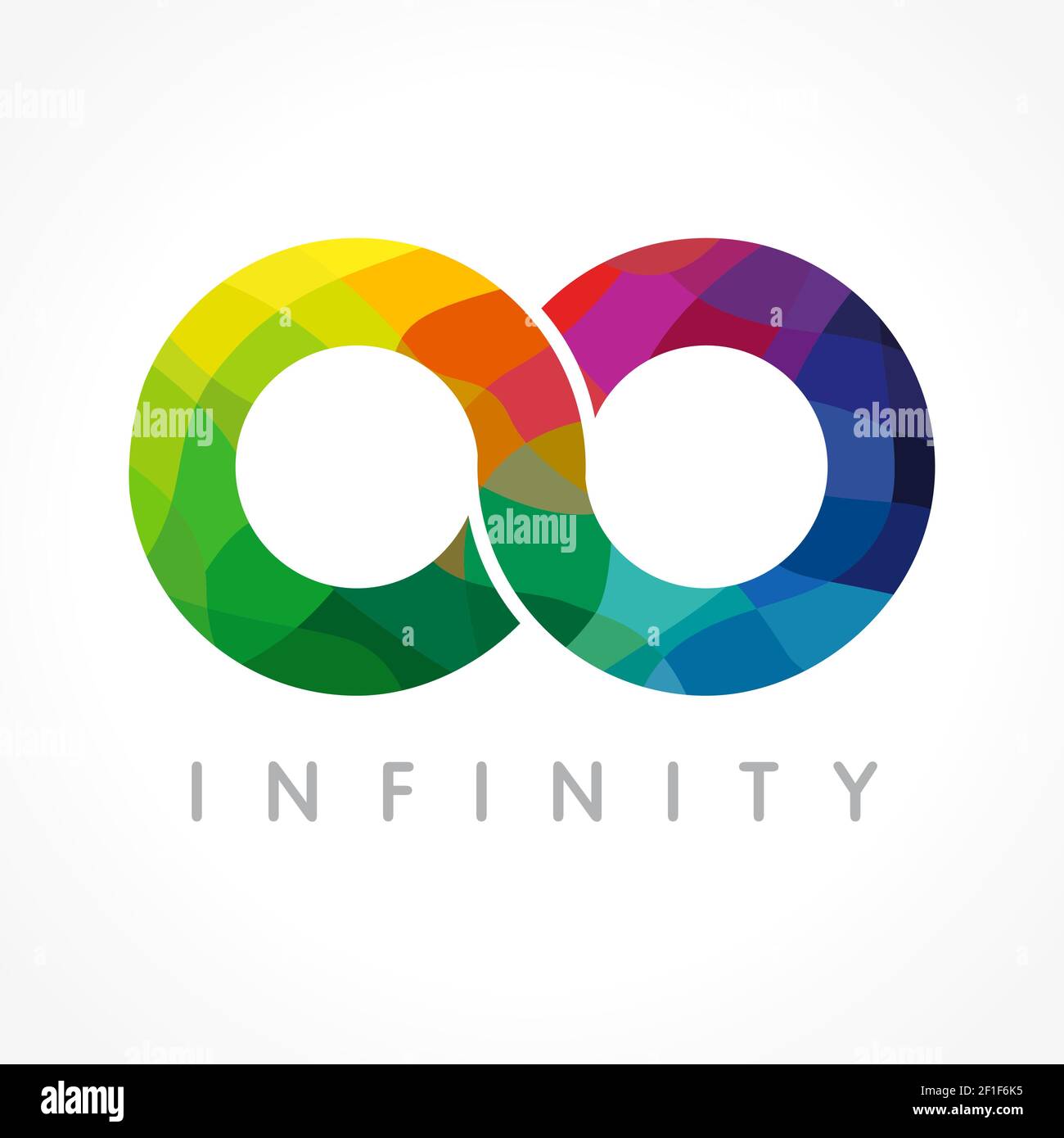 Infinity colored logo. Stained glass graphics infinite vector template ...