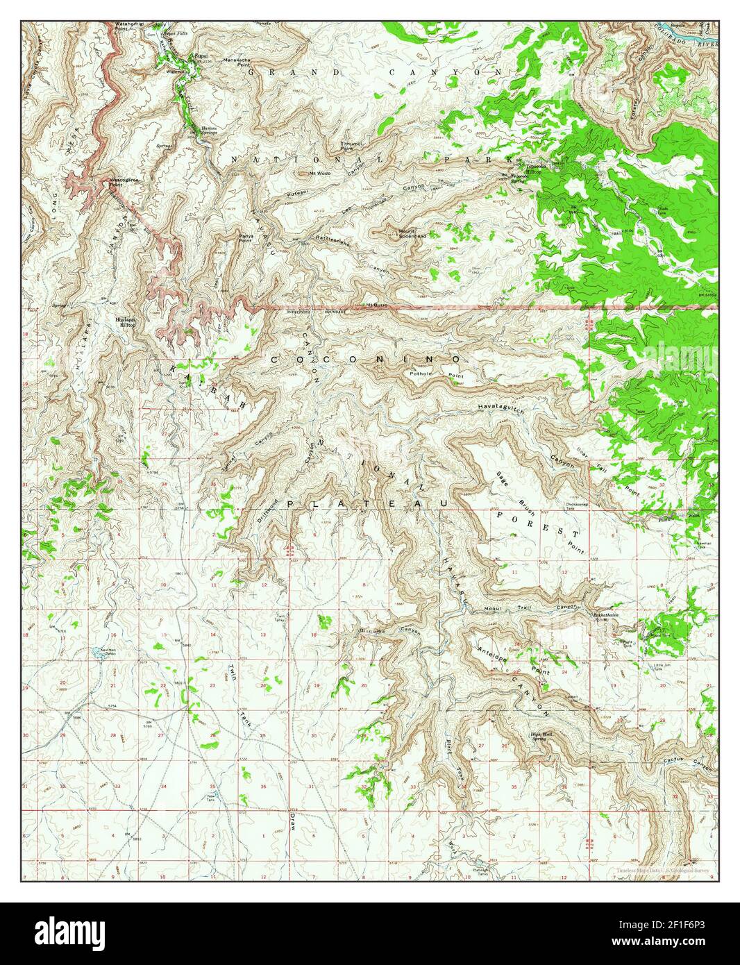 Supai, Arizona, map 1962, 1:62500, United States of America by Timeless ...