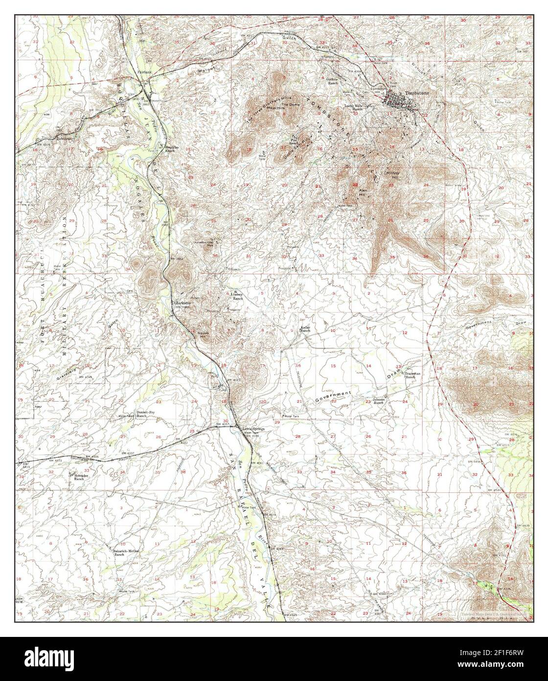 Tombstone, Arizona, map 1952, 1:62500, United States of America by ...