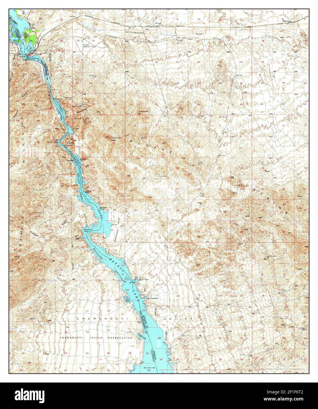 Topock, Arizona, map 1950, 1:62500, United States of America by ...