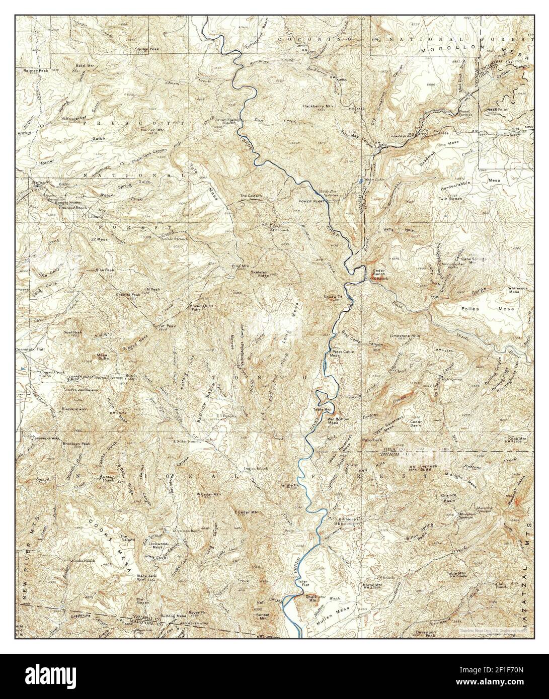 Turret Peak, Arizona, map 1929, 1:125000, United States of America by ...