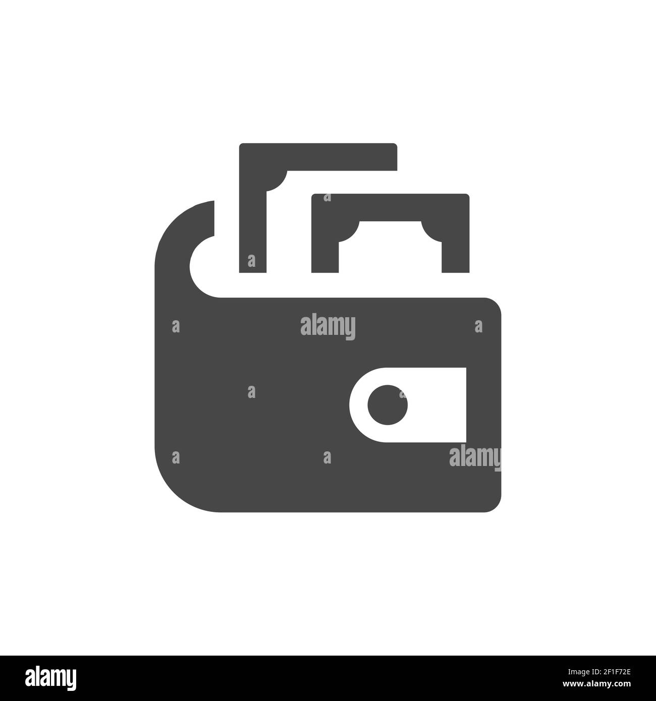 Wallet with money black vector icon. Purse with banknotes symbol Stock ...