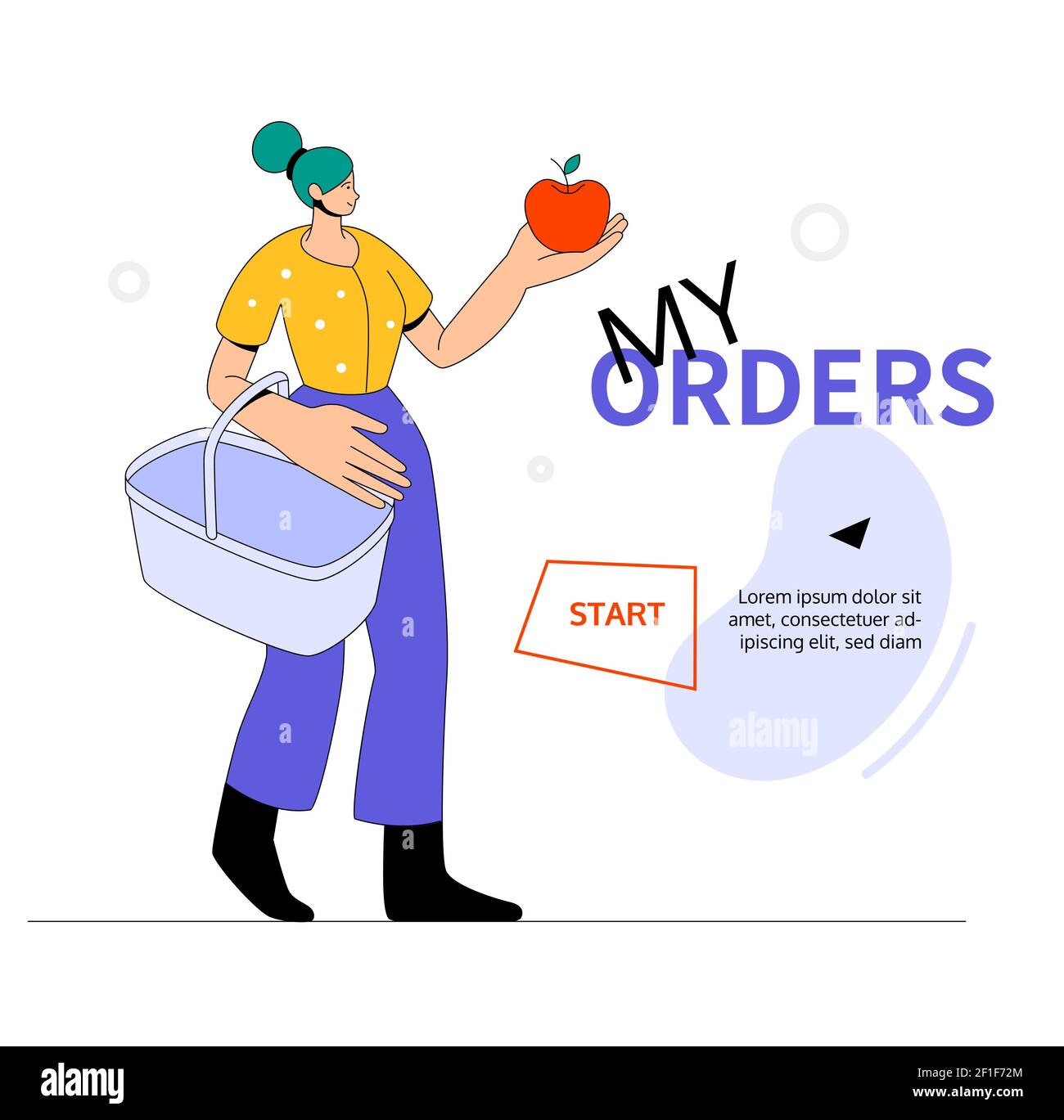 My orders - modern colorful flat design style web banner with copy ...