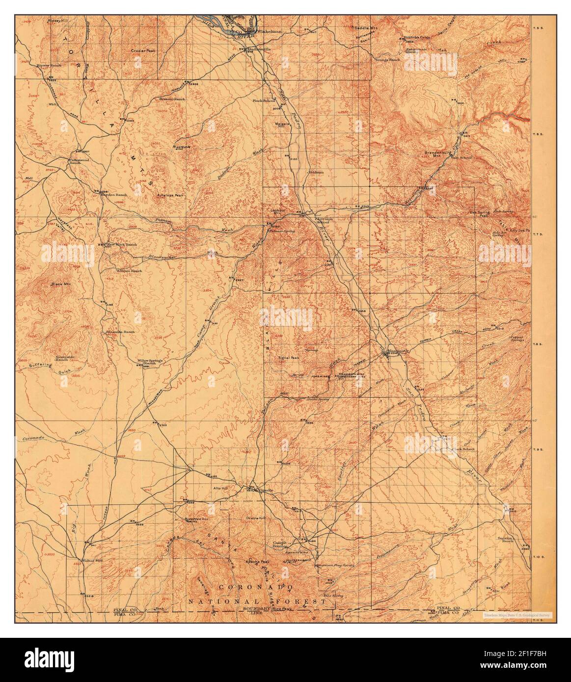 Winkelman, Arizona, map 1913, 1:125000, United States of America by ...