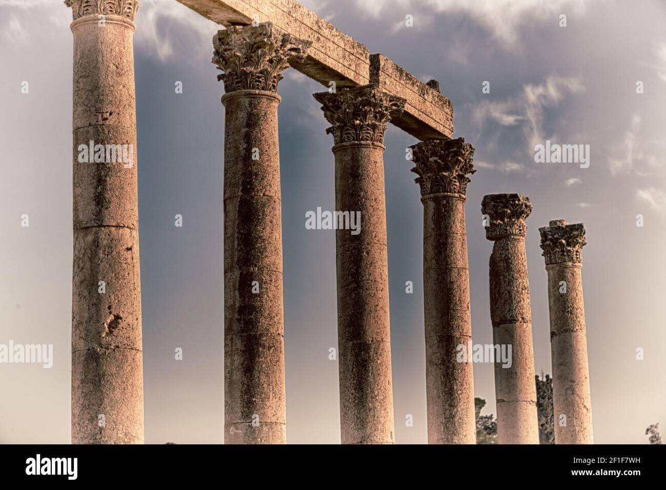 The antique column and archeological site classical heritage Stock ...