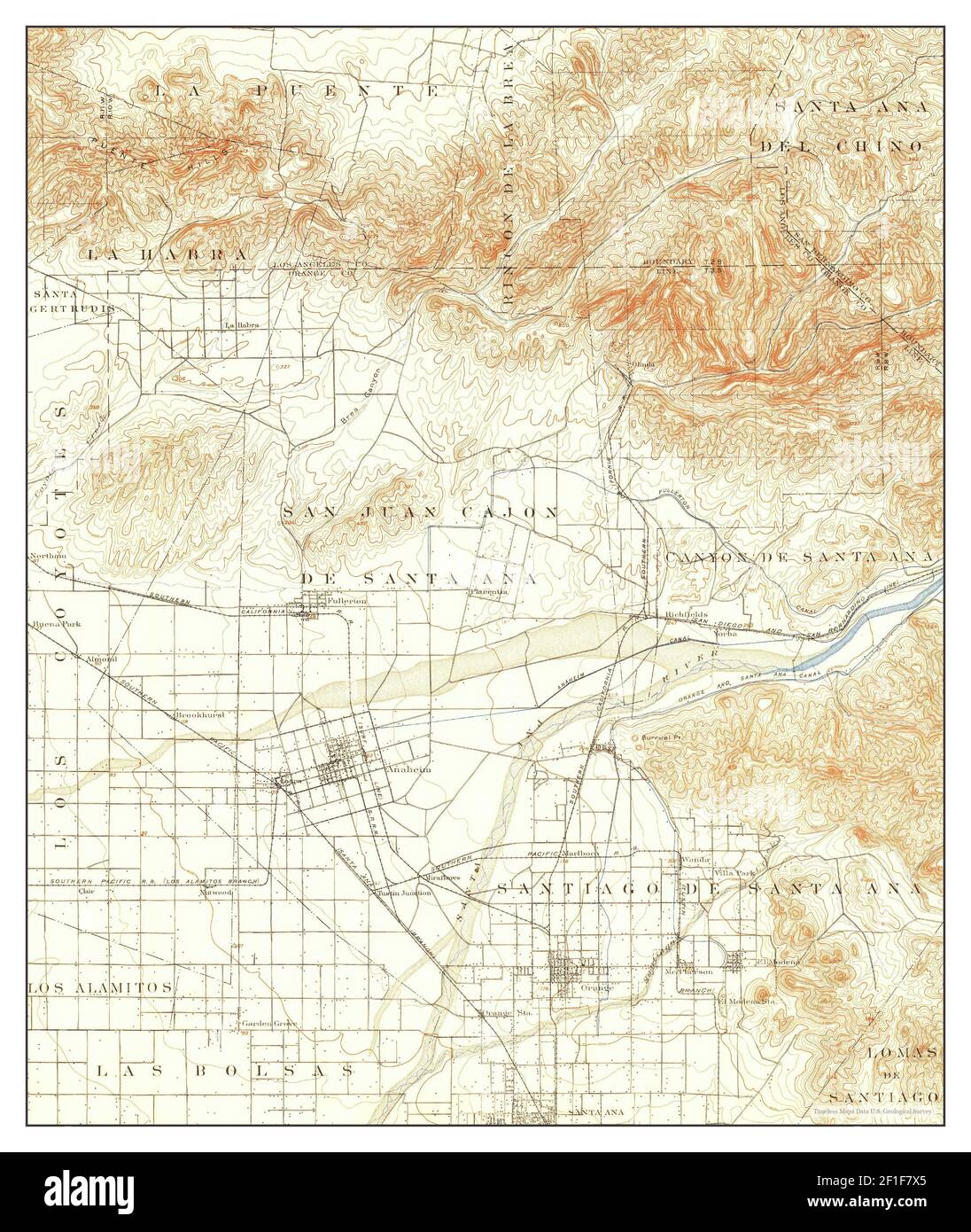 Anaheim, California, map 1901, 1:62500, United States of America by ...