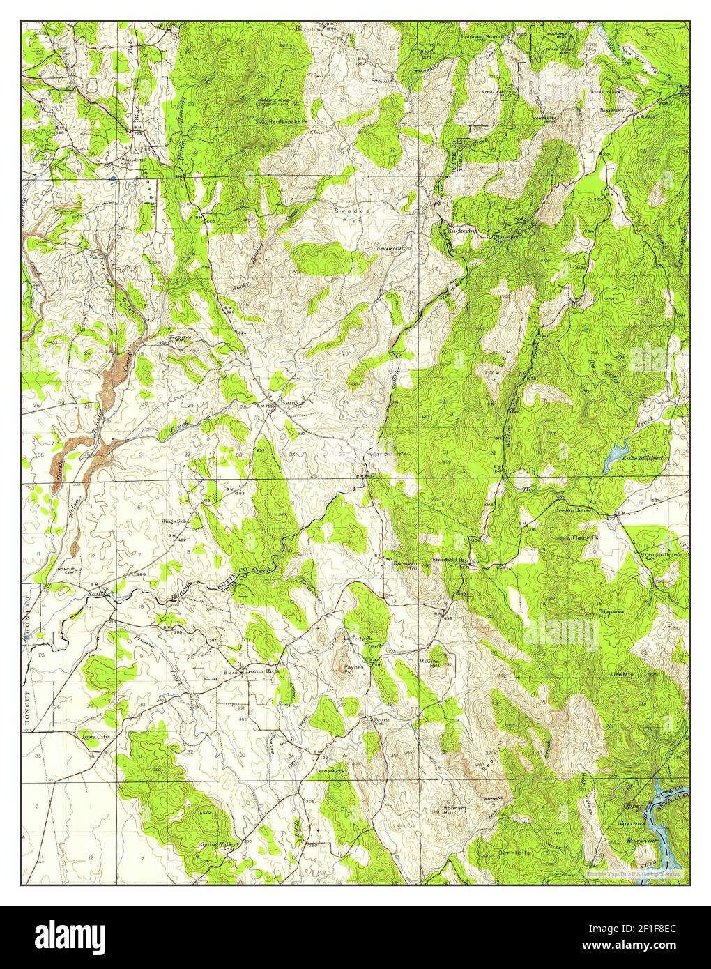 Bangor, California, map 1941, 1:62500, United States of America by ...