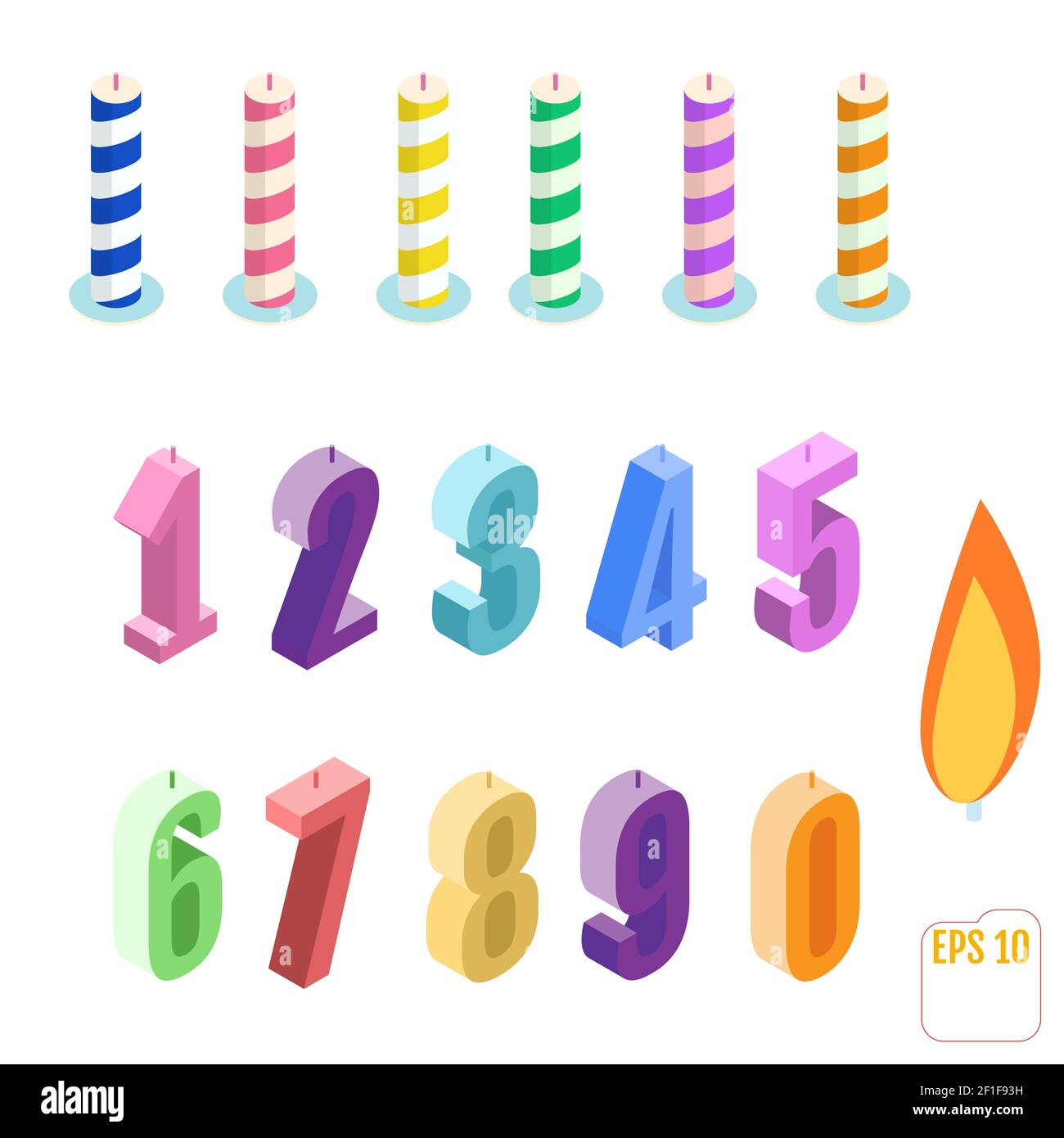 Birthday candles number set isolated hi-res stock photography and ...