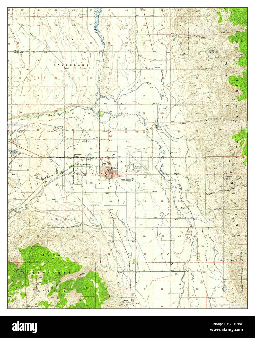 Bishop, California, map 1949, 1:62500, United States of America by ...