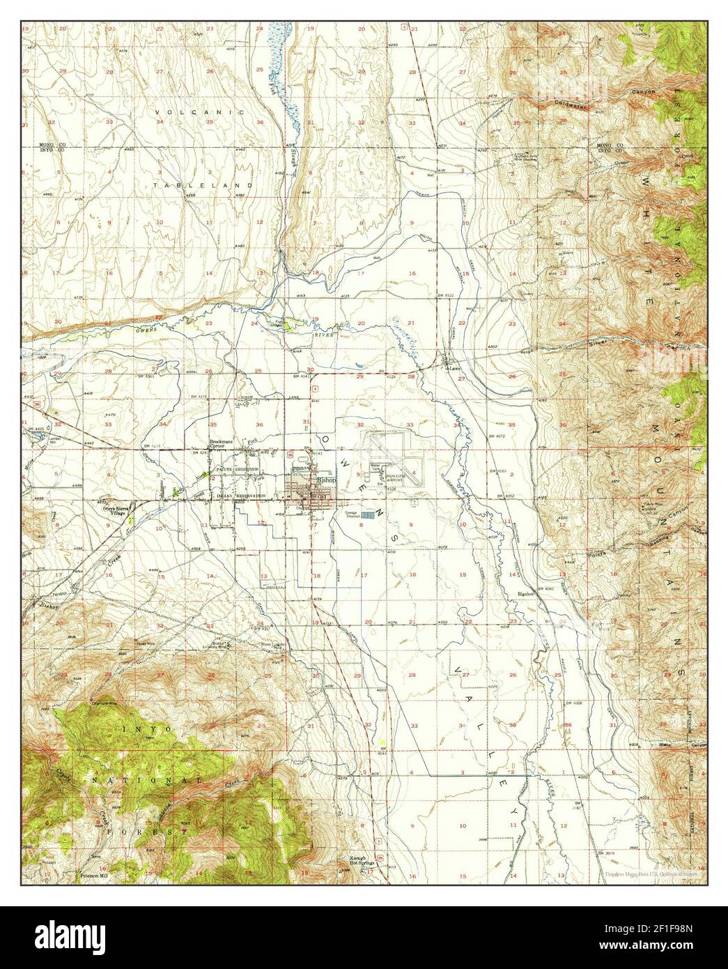Bishop, California, map 1949, 1:62500, United States of America by ...