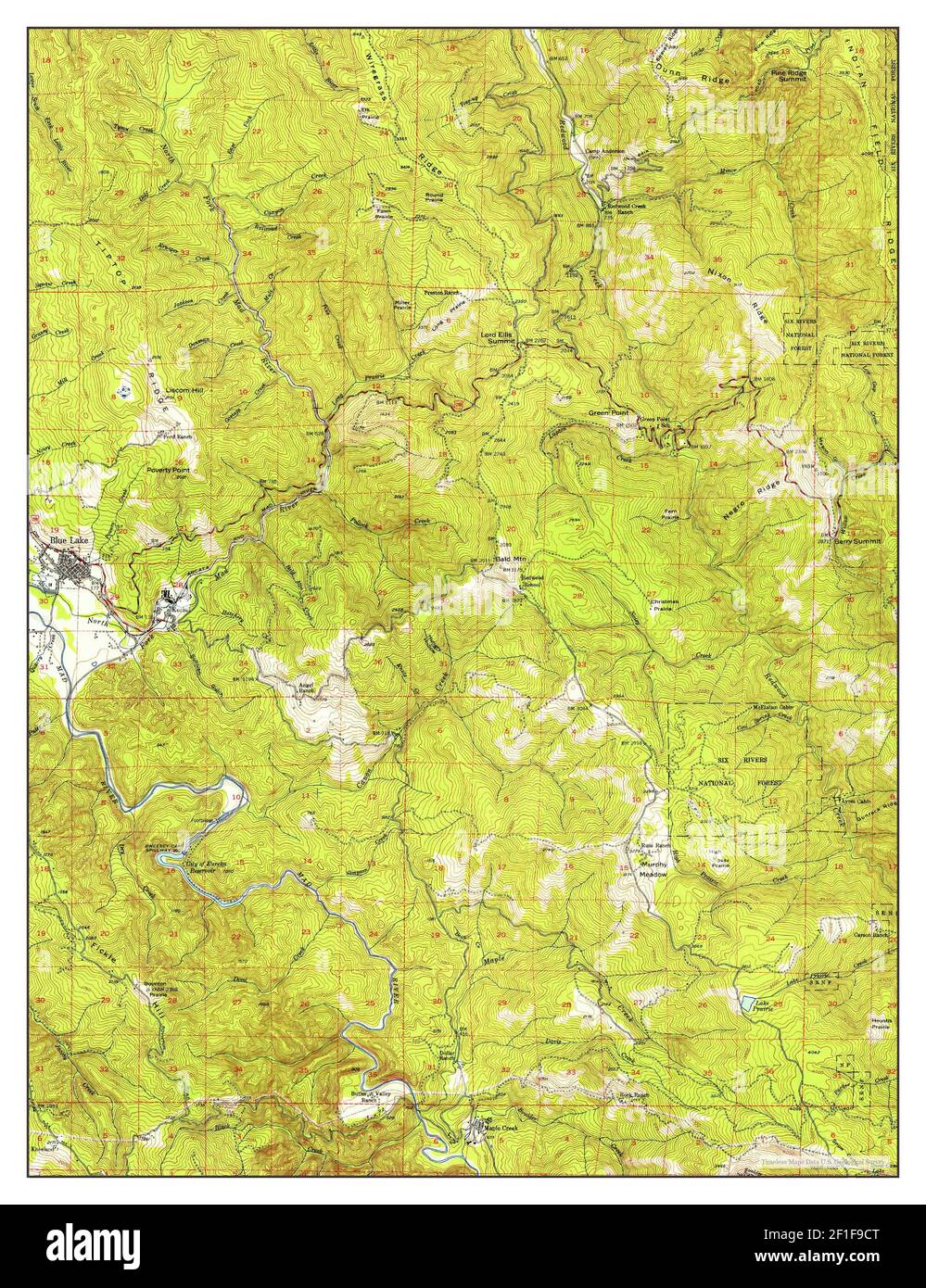 Blue lake california map High Resolution Stock Photography and Images ...