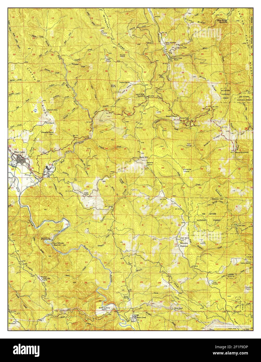 Blue Lake, California, map 1951, 1:62500, United States of America by ...