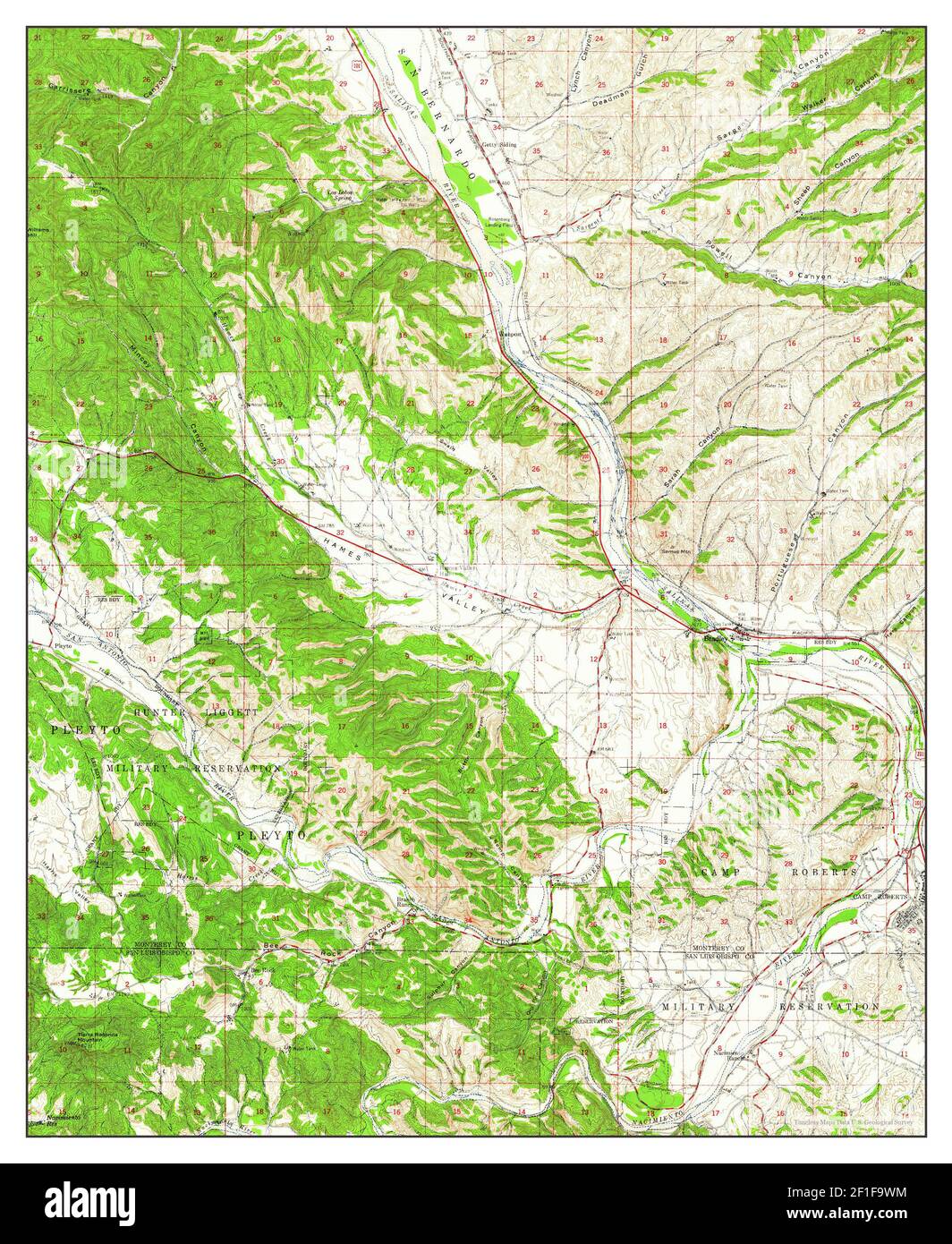 Bradley, California, map 1948, 1:62500, United States of America by ...