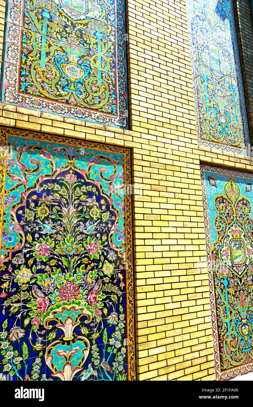 In iran the old decorative tiles Stock Photo - Alamy