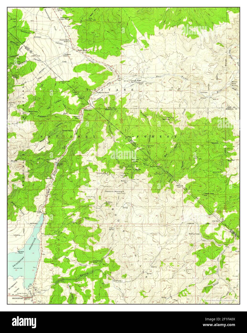 Bridgeport, California, map 1958, 1:62500, United States of America by ...