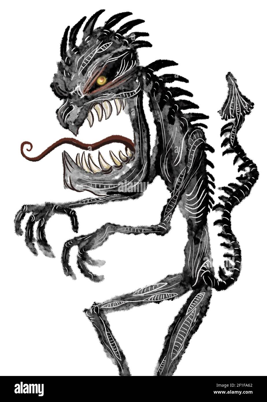 demon horror illustration Stock Photo - Alamy