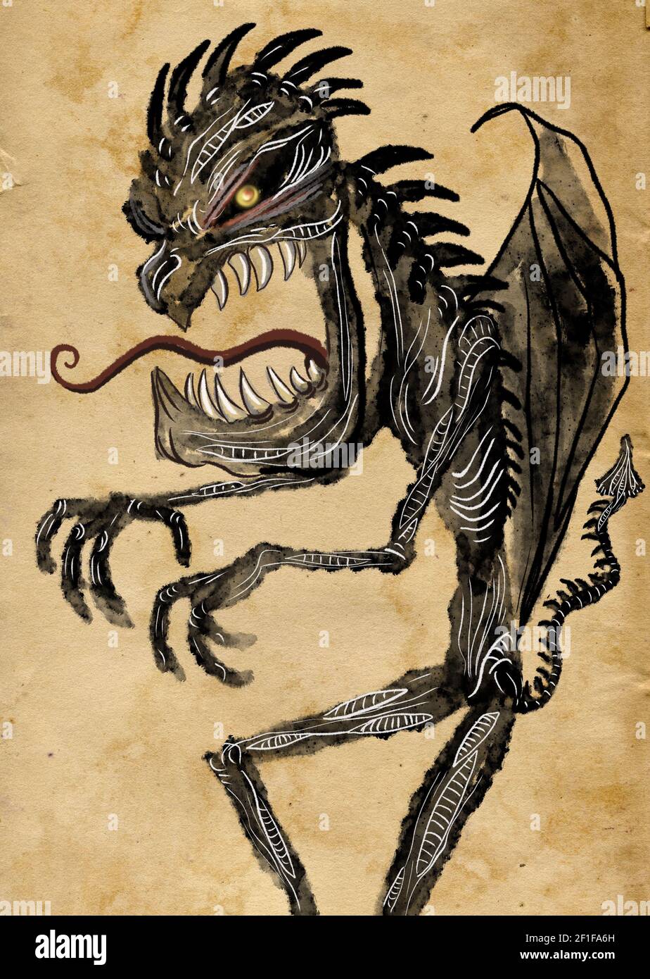 demon horror illustration Stock Photo - Alamy