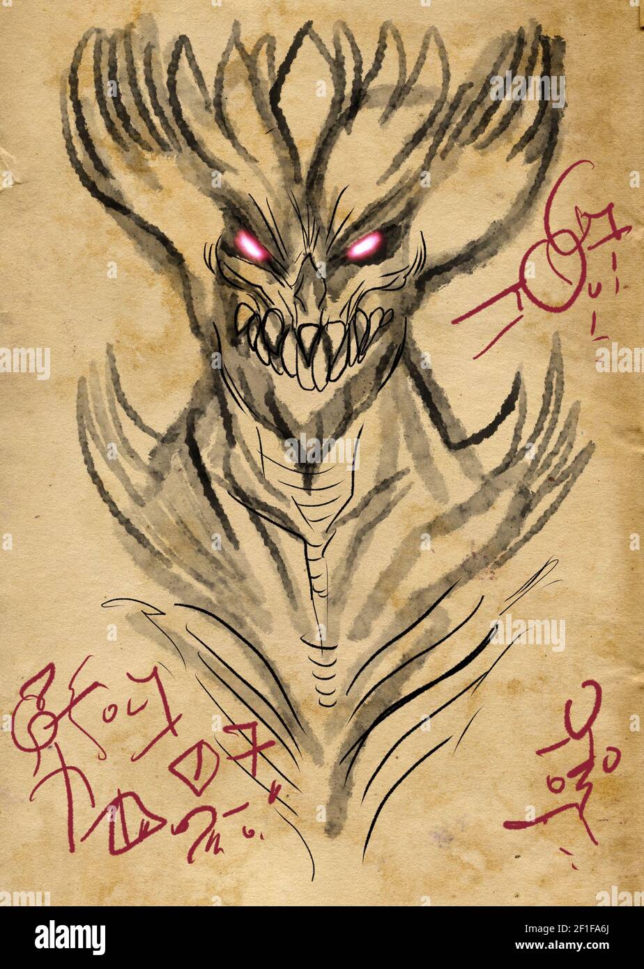 demon horror illustration Stock Photo - Alamy