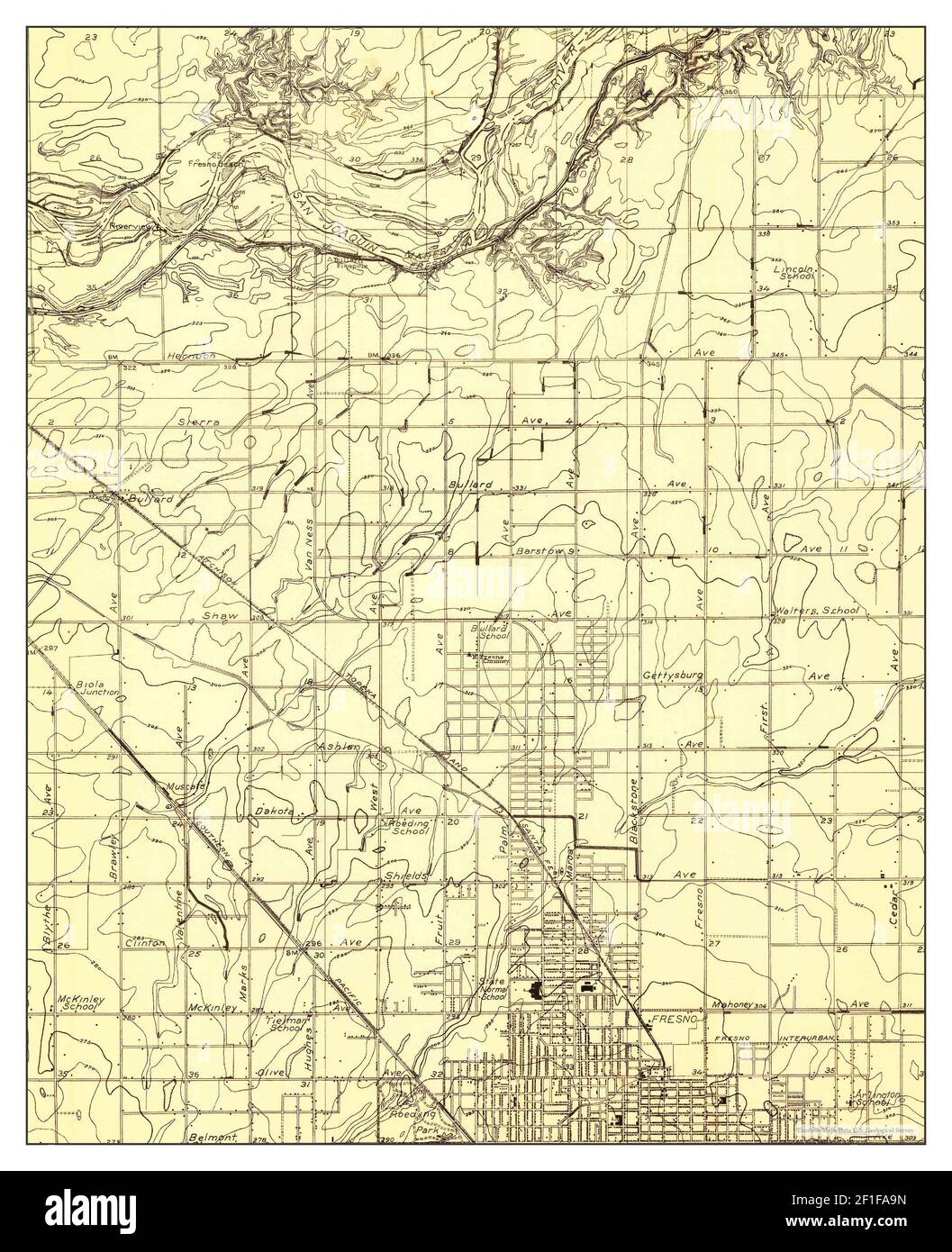 Bullard, California, map 1921, 1:31680, United States of America by ...