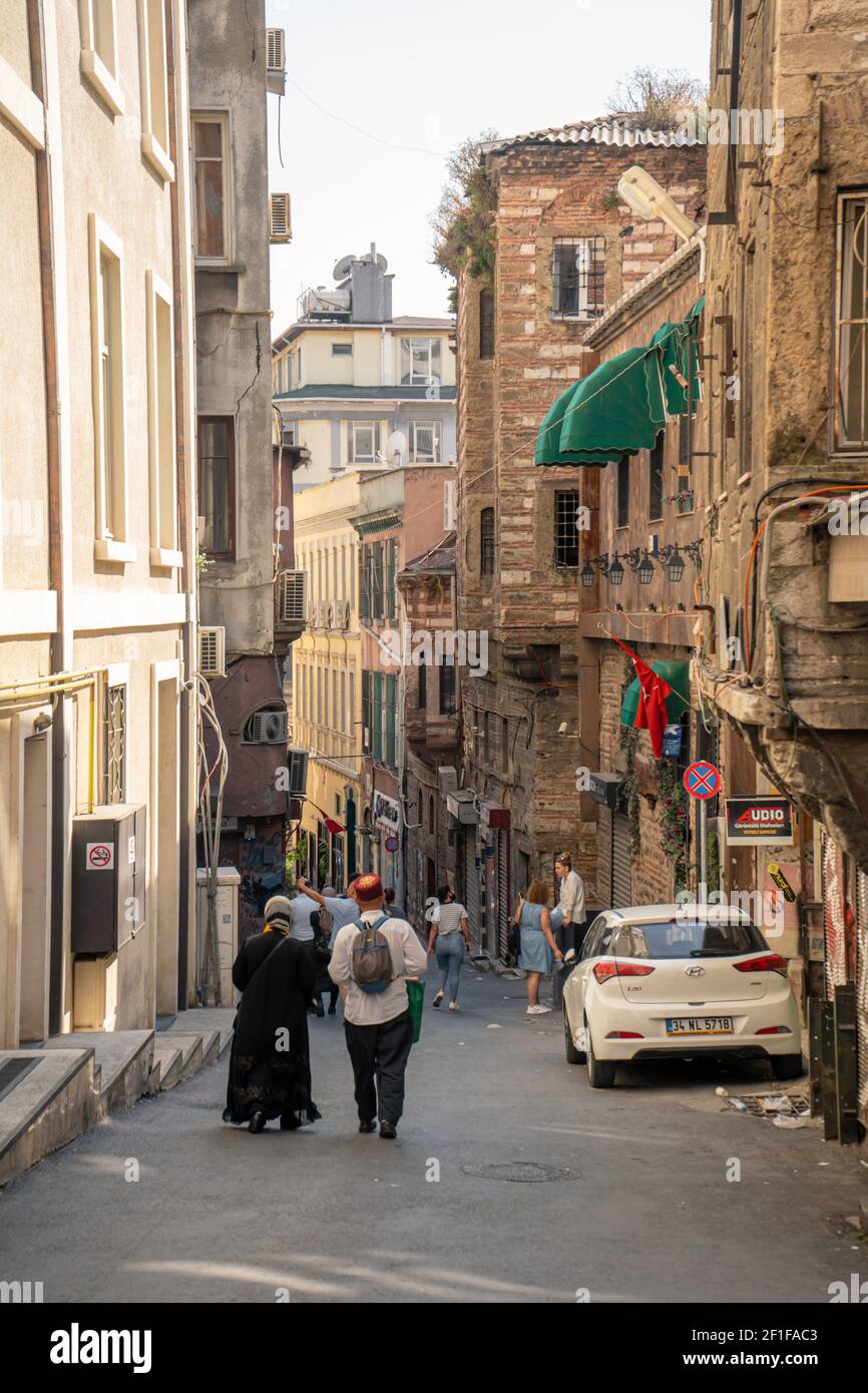 The architecture of the old buildings of istanbul. Walk through the old ...