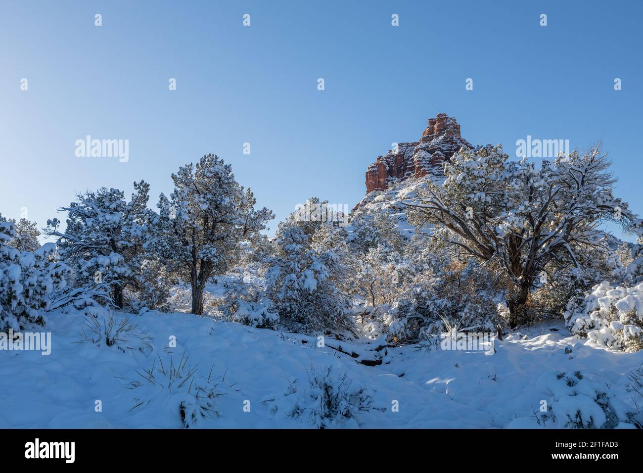 Snow Covered Landscape in the Red Rocks of Sedona Arizona in Winter ...