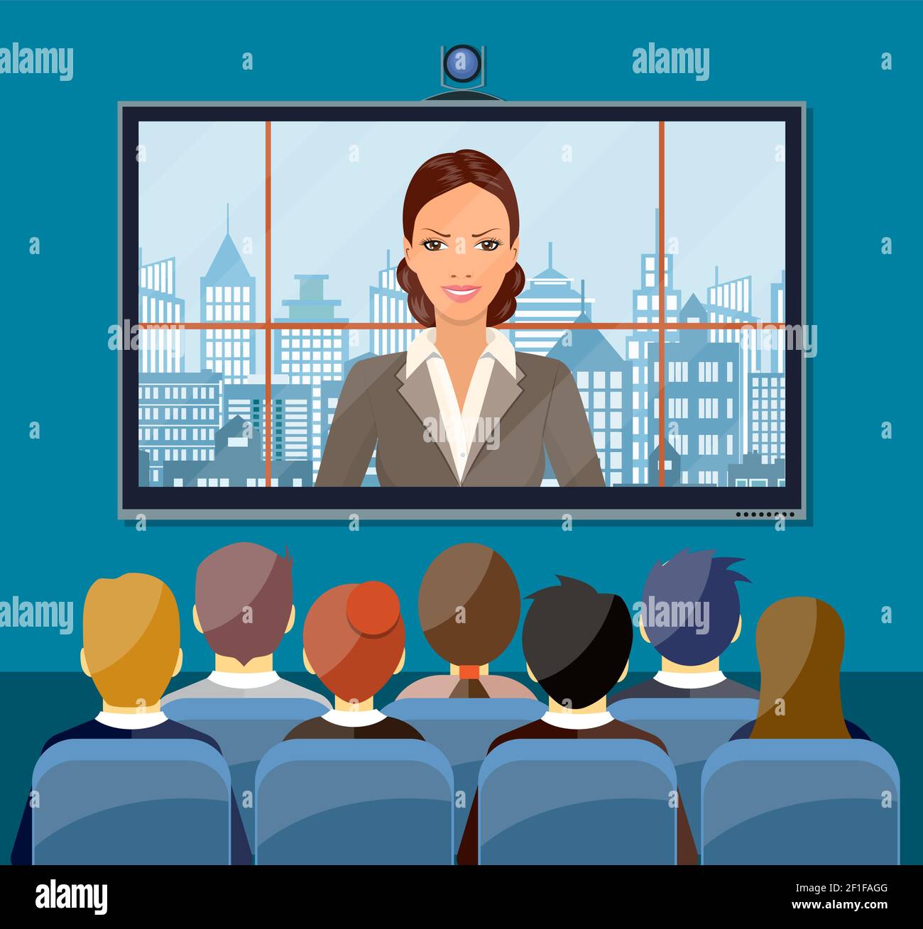 Business teleconference video presentation Stock Vector Images - Alamy