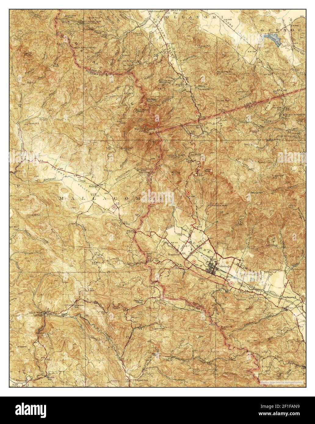 Calistoga California Map High Resolution Stock Photography and Images ...