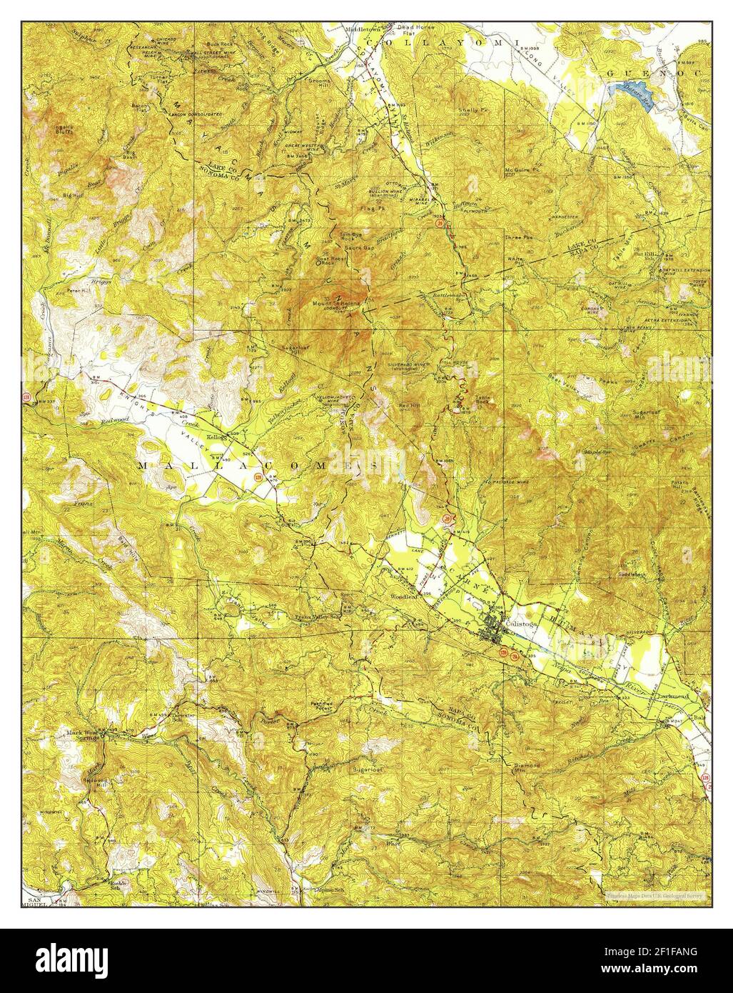 Calistoga map hi-res stock photography and images - Alamy