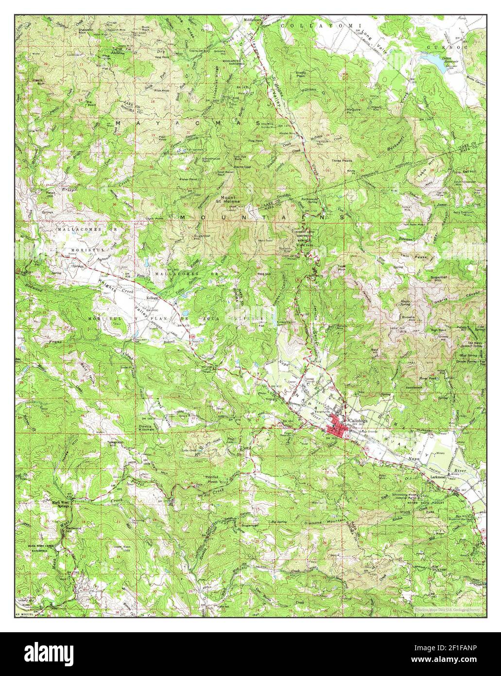Calistoga California Map High Resolution Stock Photography and Images ...