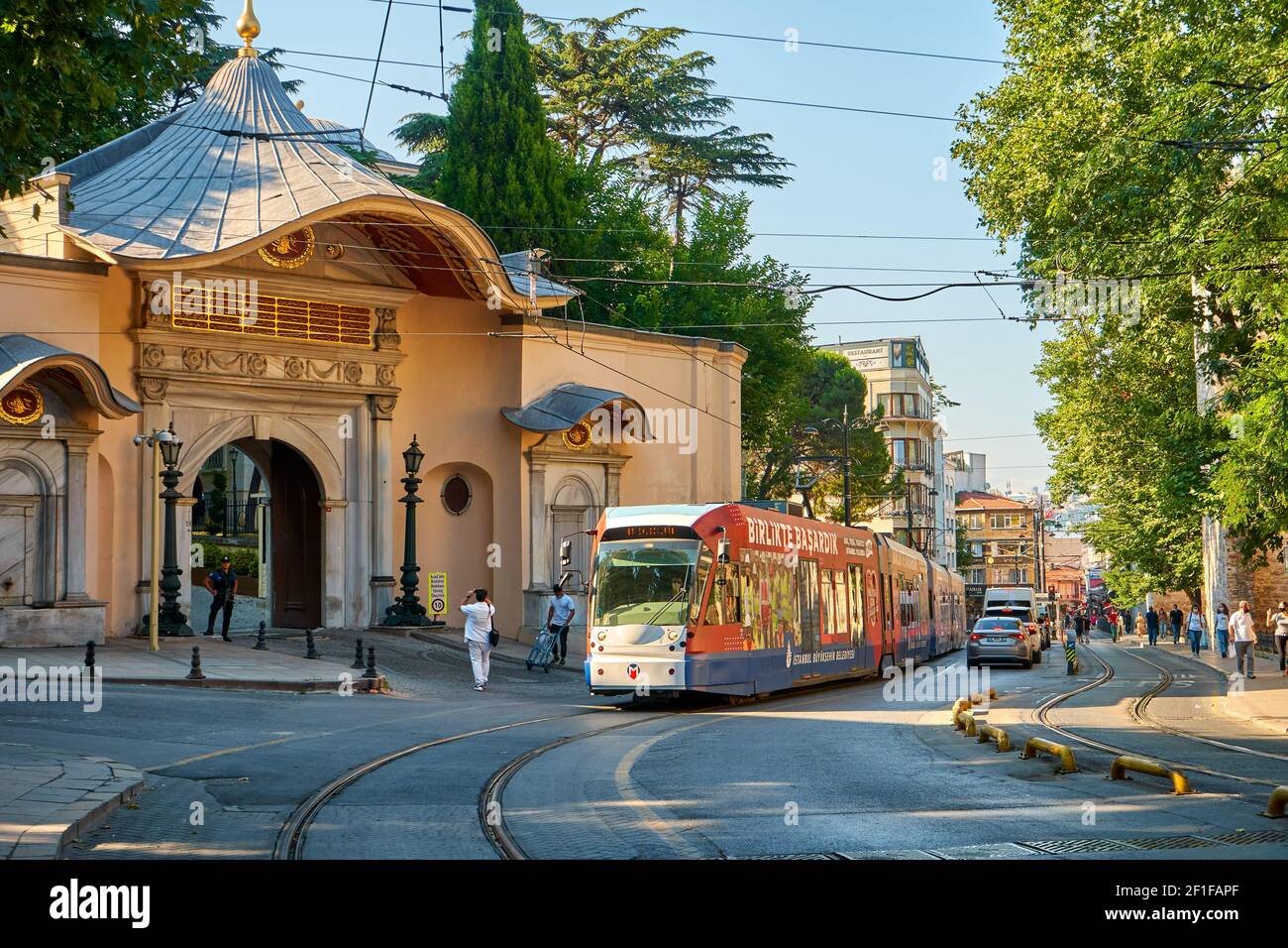 Modern tram in istanbul. Istanbul public transport. Turkey , Istanbul ...