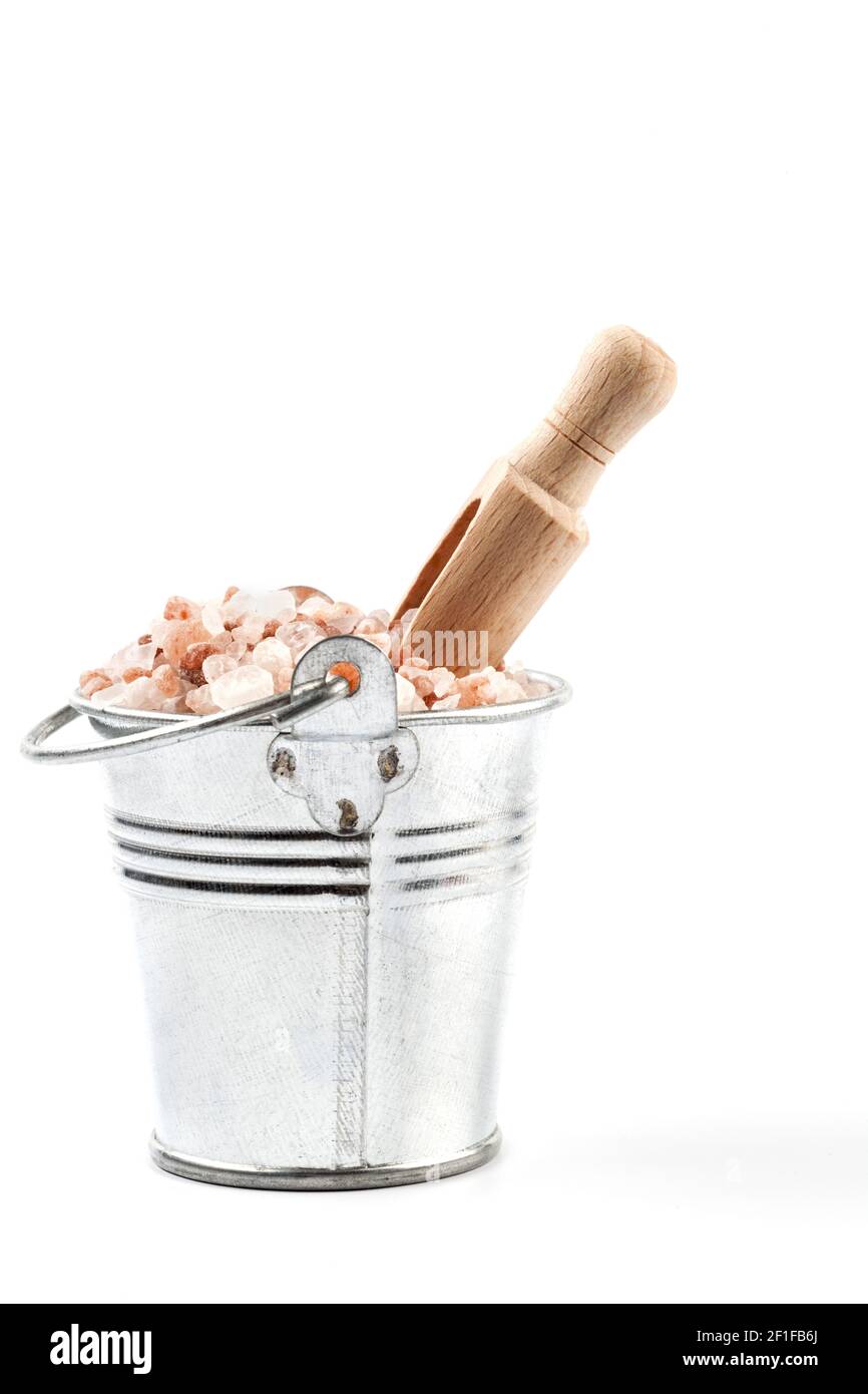 Isolated Scoop in Bucket of Salt Stock Photo - Alamy