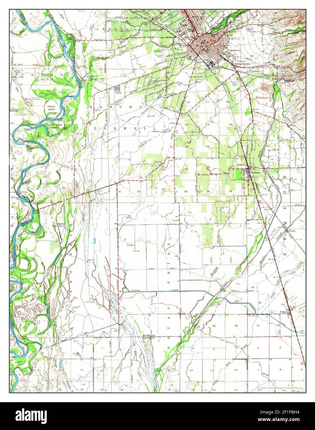 Chico, California, map 1949, 1:62500, United States of America by ...