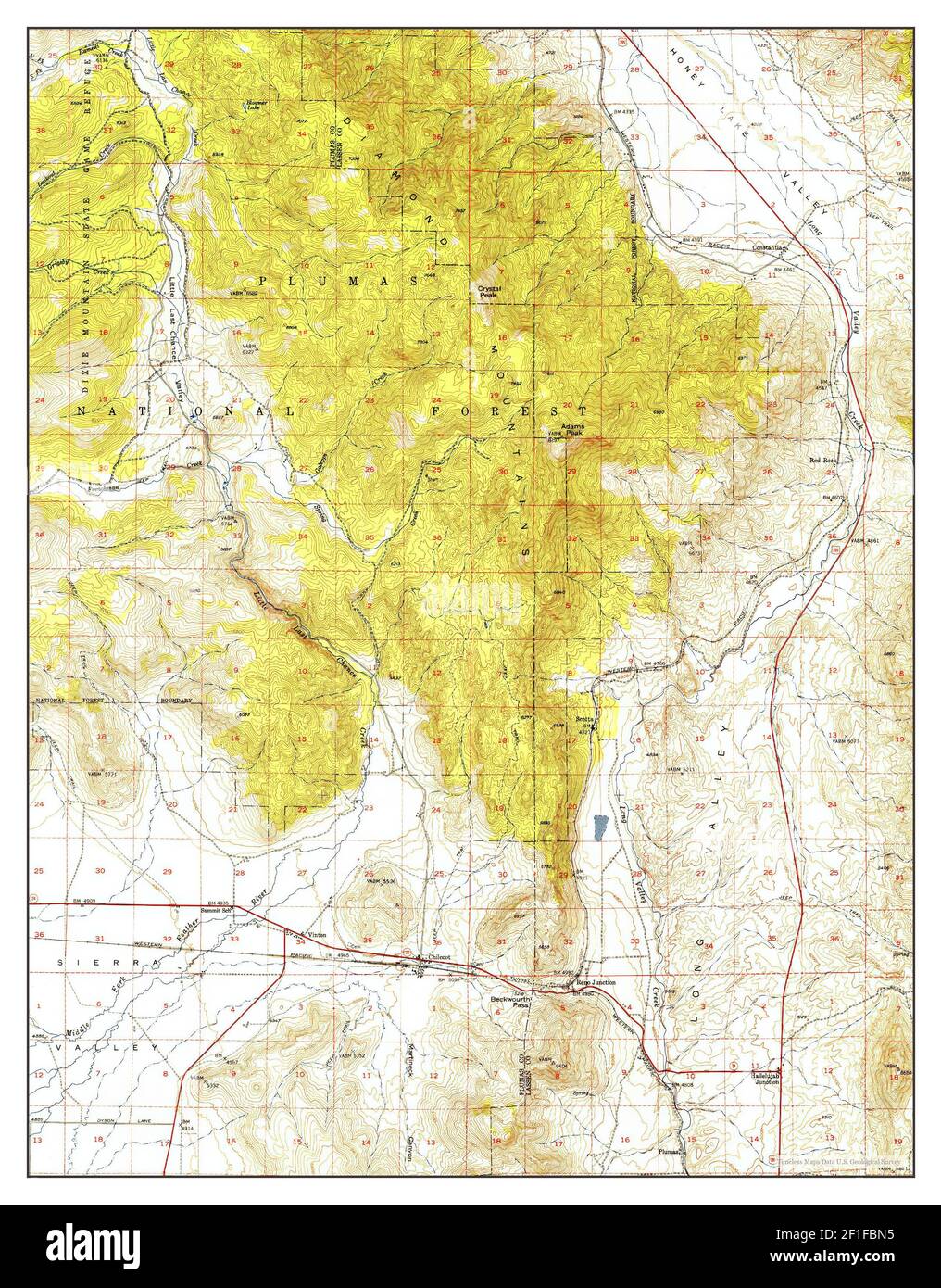 Chilcoot, California, map 1950, 1:62500, United States of America by ...