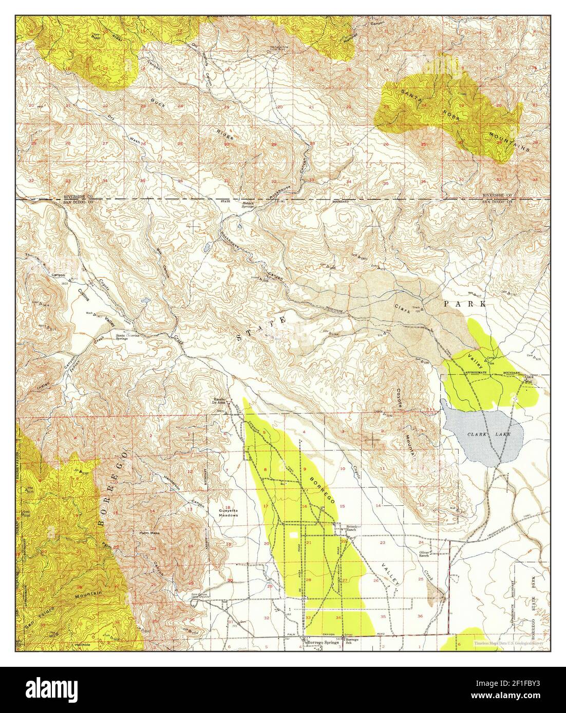 Clark Lake, California, map 1941, 1:62500, United States of America by ...