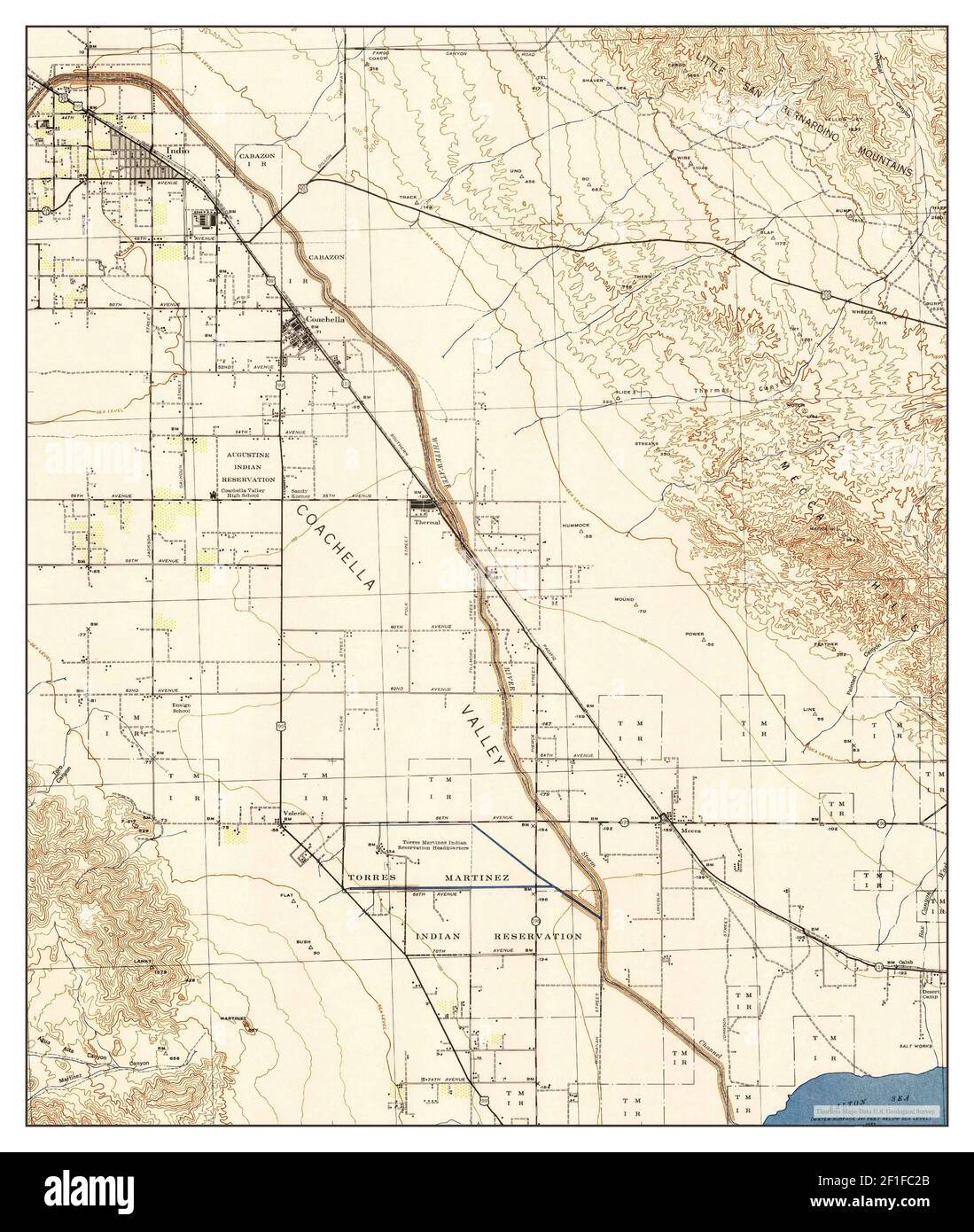 Coachella, California, map 1943, 1:62500, United States of America by ...