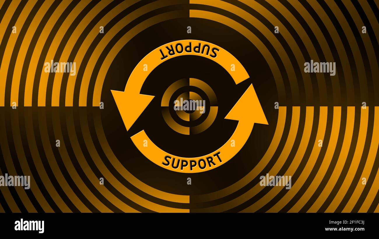 SUPPORT lettering on update sign in center of circular lines - graphic ...