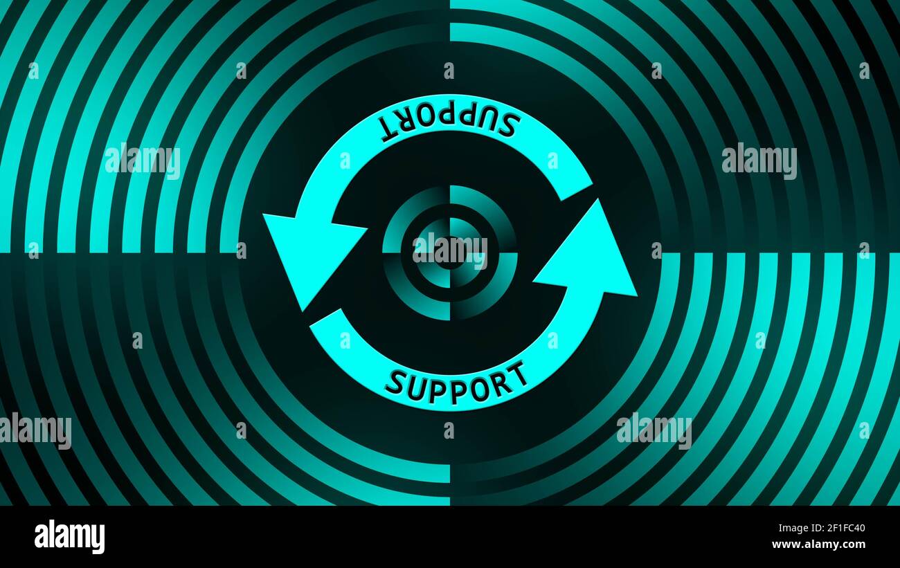 SUPPORT lettering on update sign in center of circular lines - graphic ...