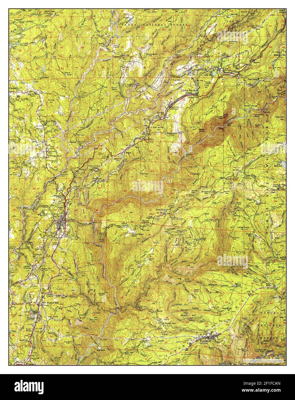 Map of california 1950 hi-res stock photography and images - Alamy